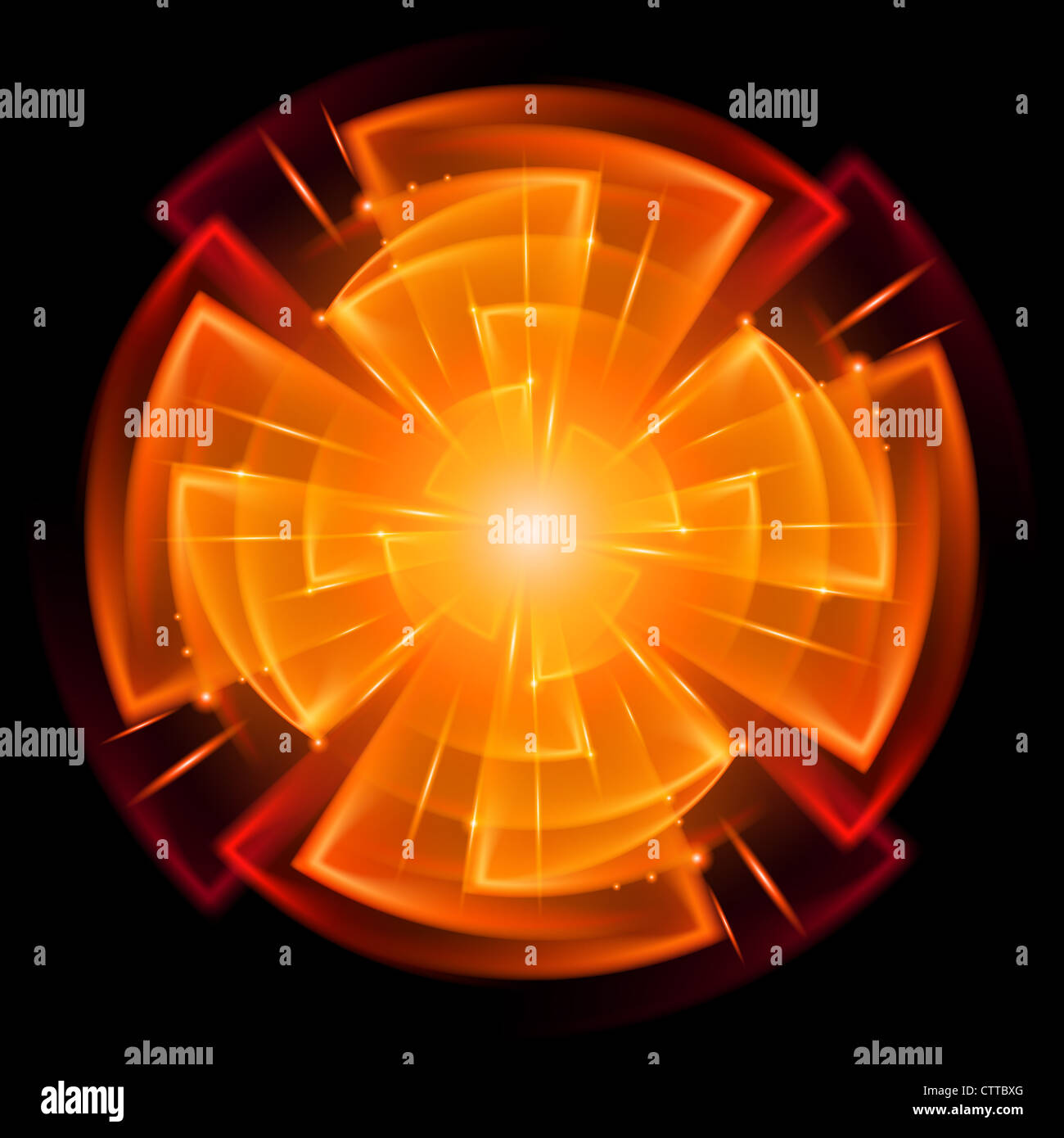 Abstract Star Explosion. Illustration on black background for design ...