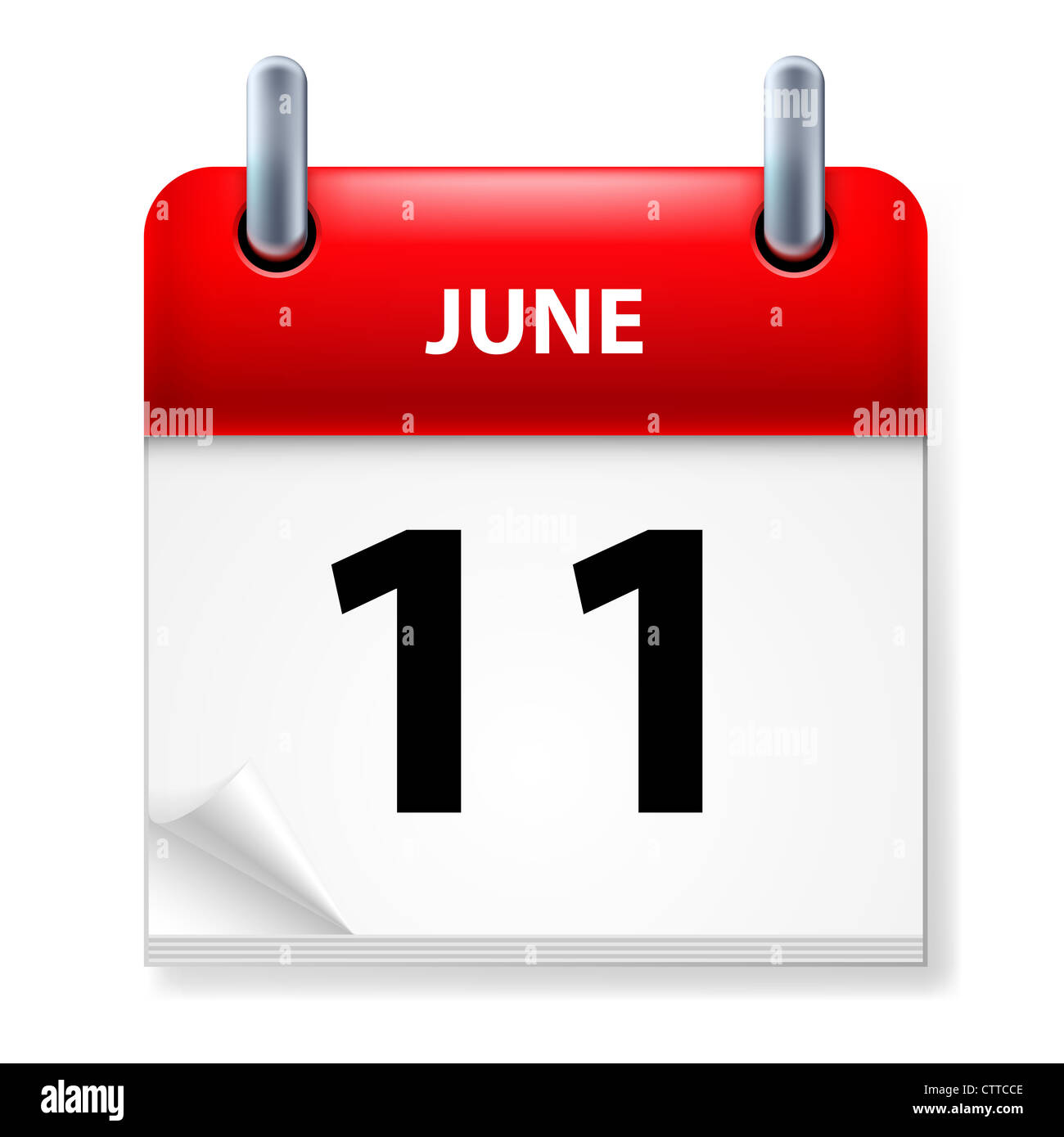 Eleventh June in Calendar icon on white background Stock Photo - Alamy