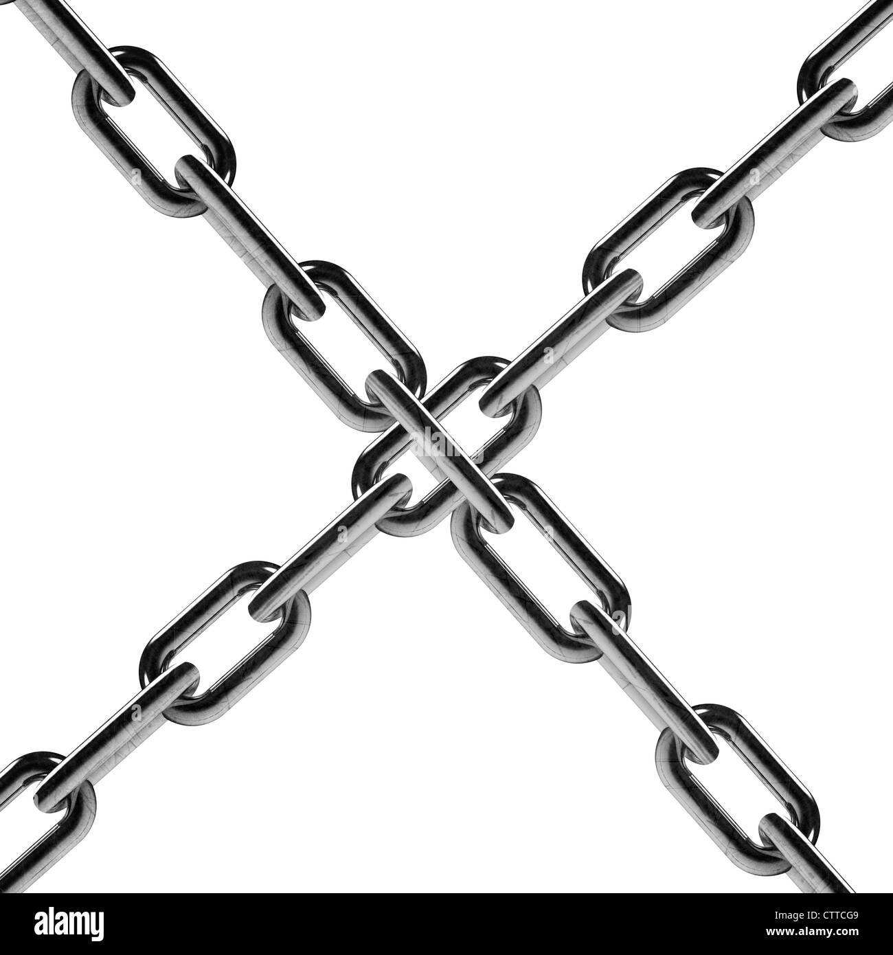 Metal chain parts isolated on white background Stock Photo - Alamy