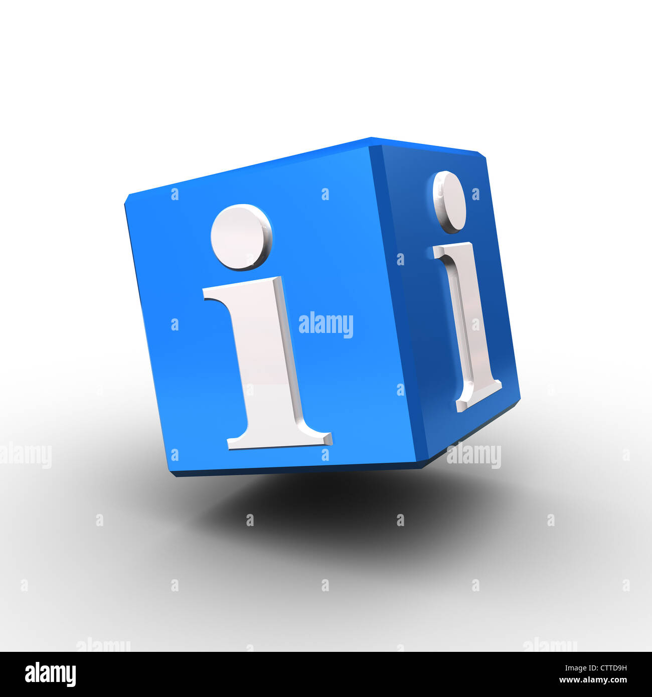A blue information box floating on a white background Stock Photo - Alamy