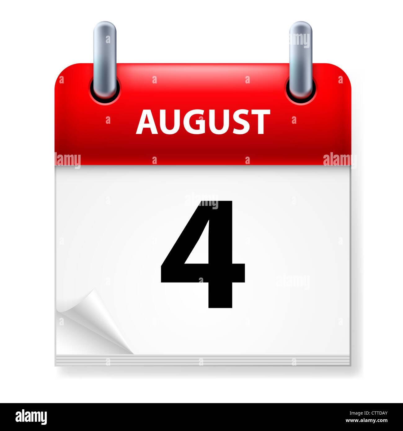 Fourth in August Calendar icon on white background Stock Photo - Alamy