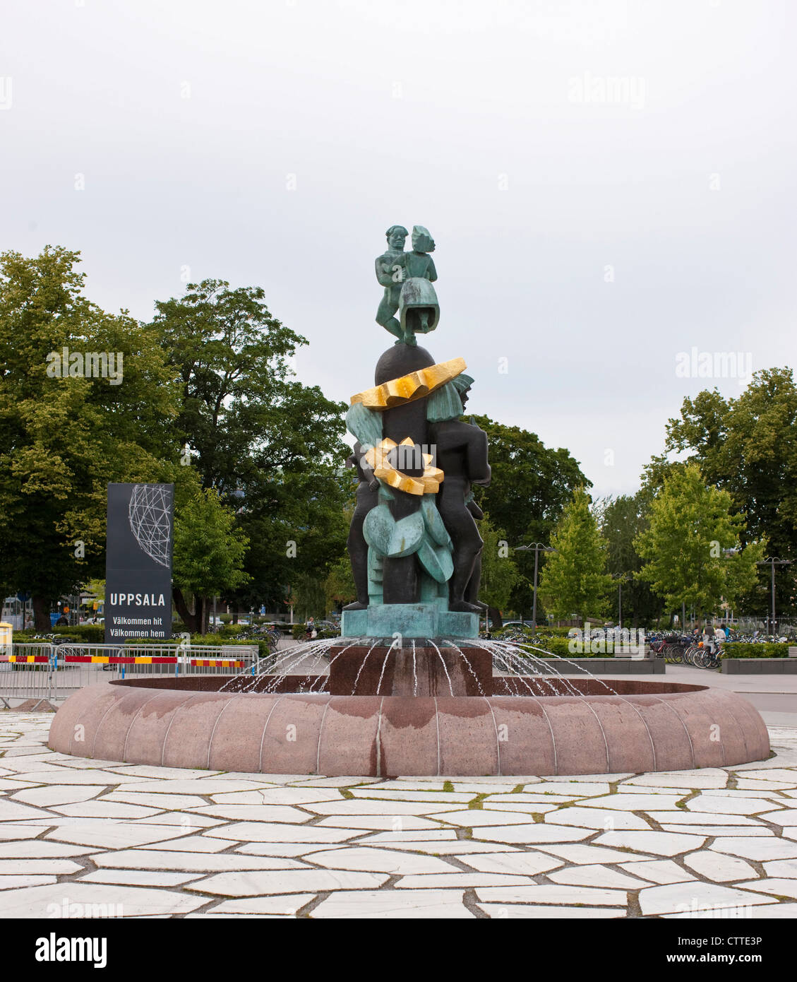 Näckens polska statue outside the train station. Uppsala, Sweden Stock ...