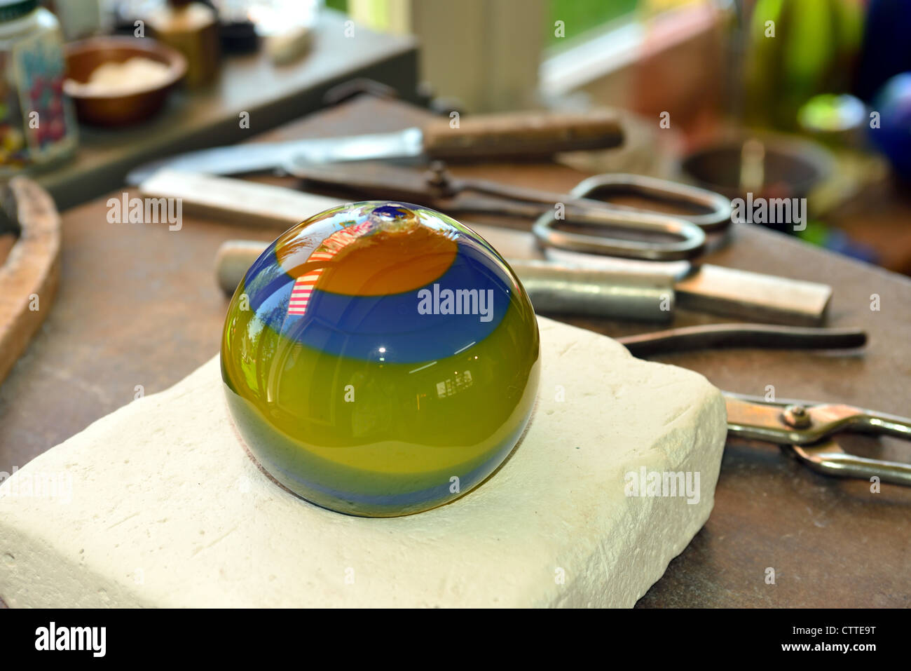 The making of a glass ball Stock Photo - Alamy