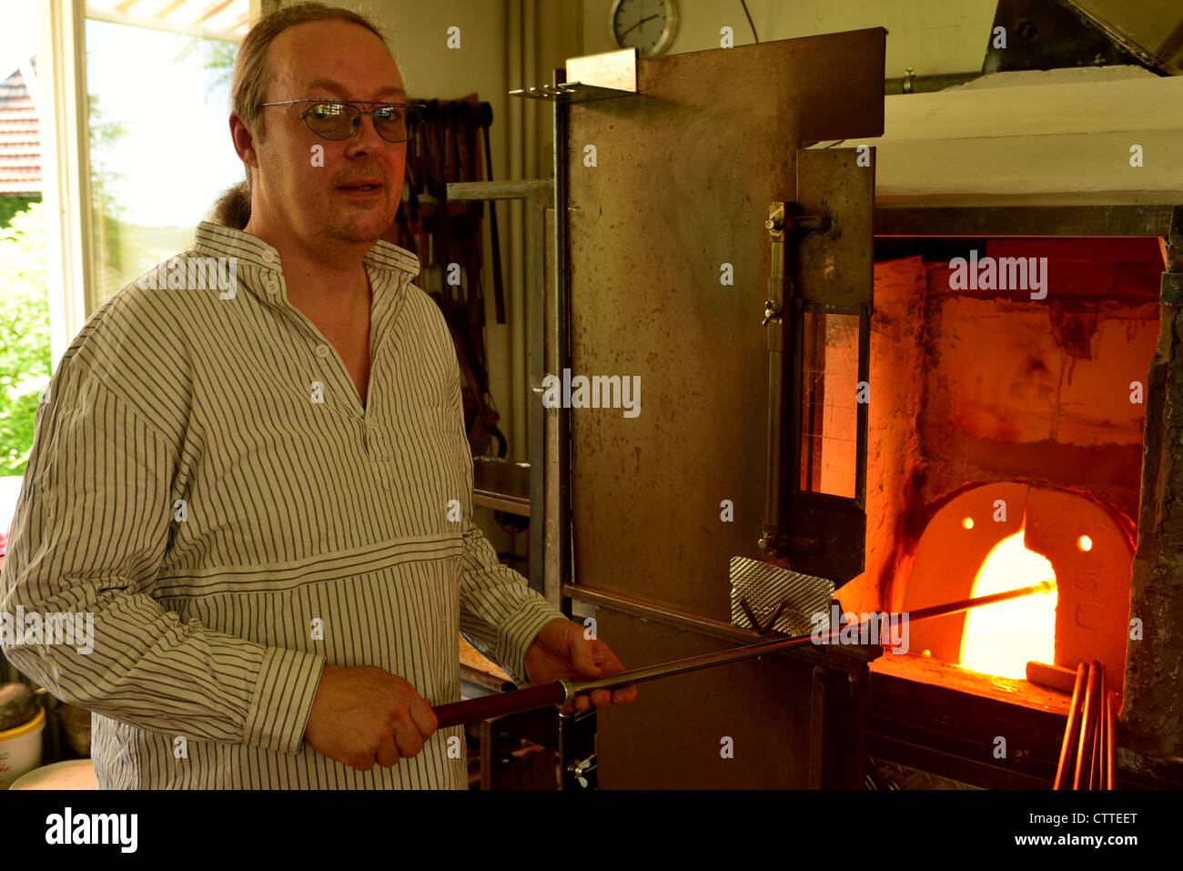 The making of a glass ball Stock Photo - Alamy