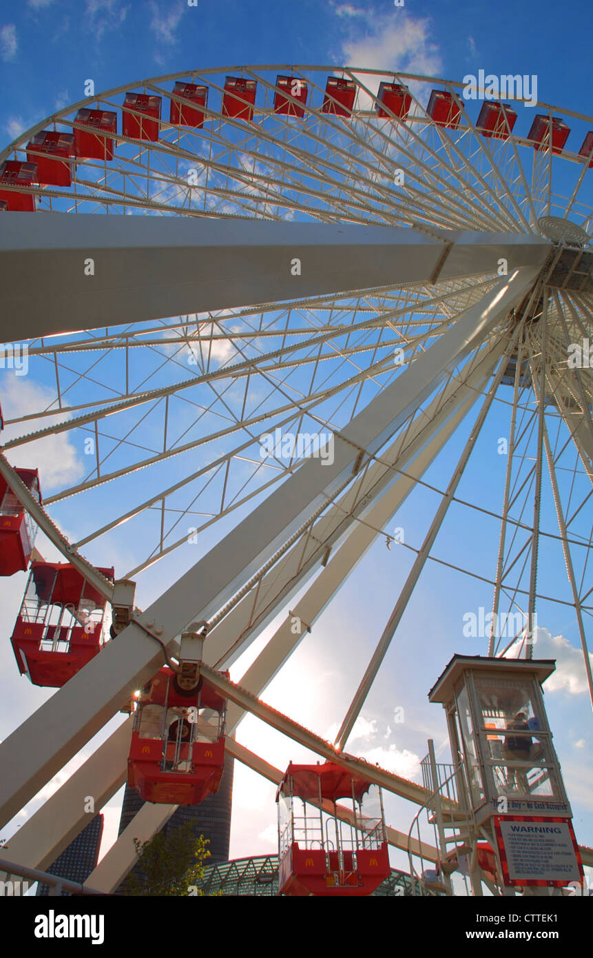 Ferris wheel operator at the Navy Pier ferris wheel in Chicago on May ...