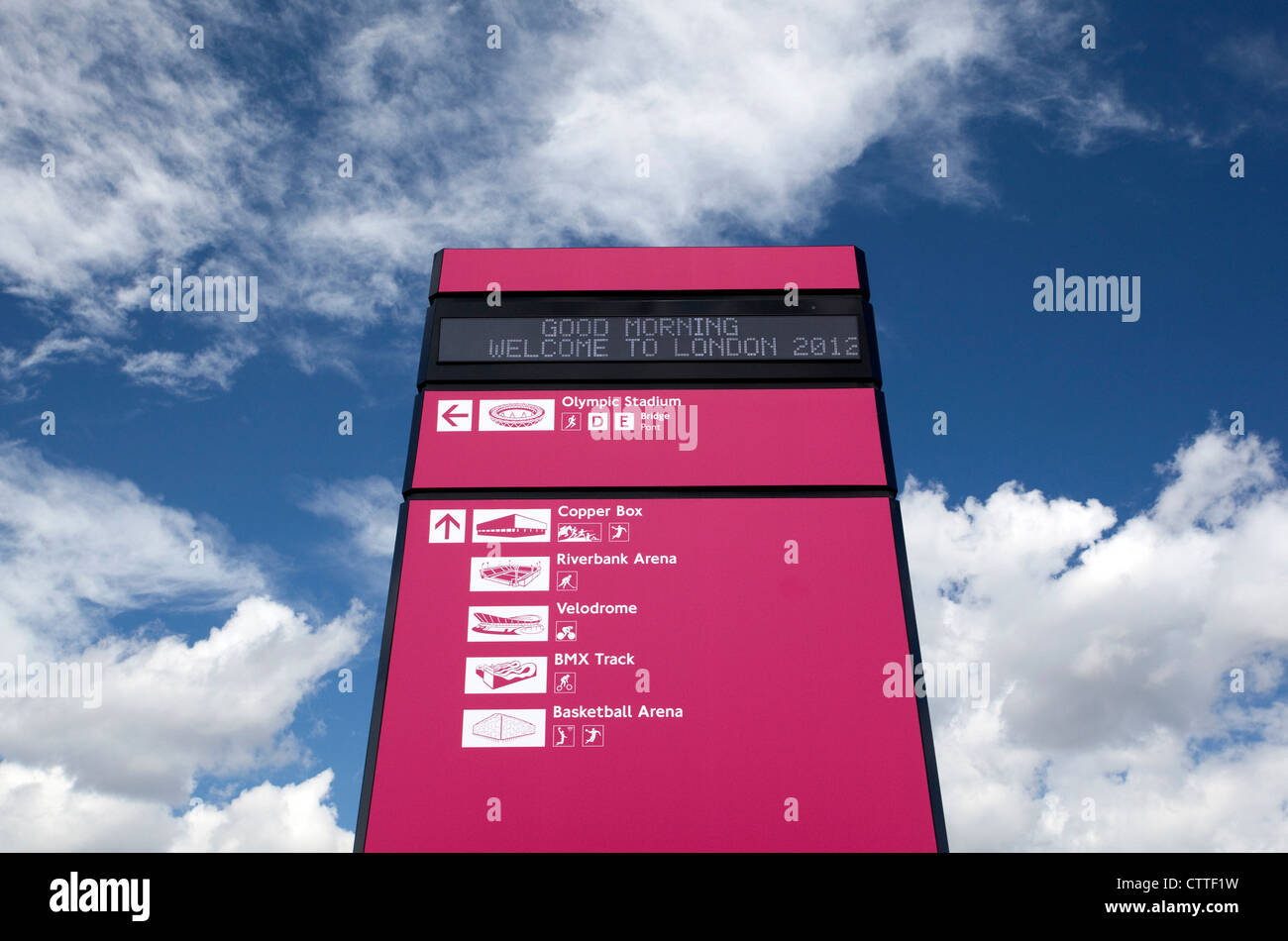 London 2012 Olympic Games - information & directions sign Stock Photo ...
