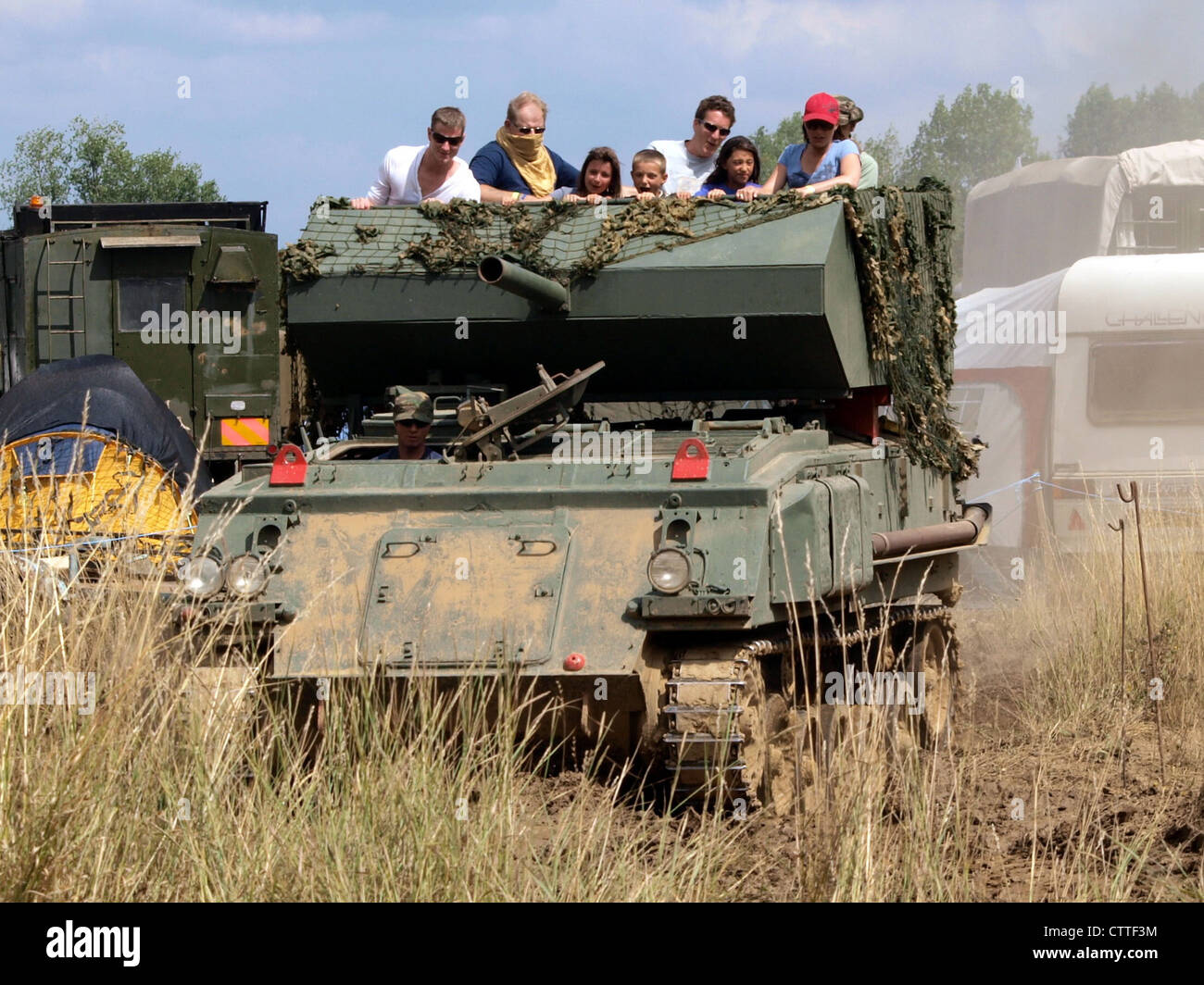 The FV432, a tracked armored vehicle, modified with a fake turret for ...