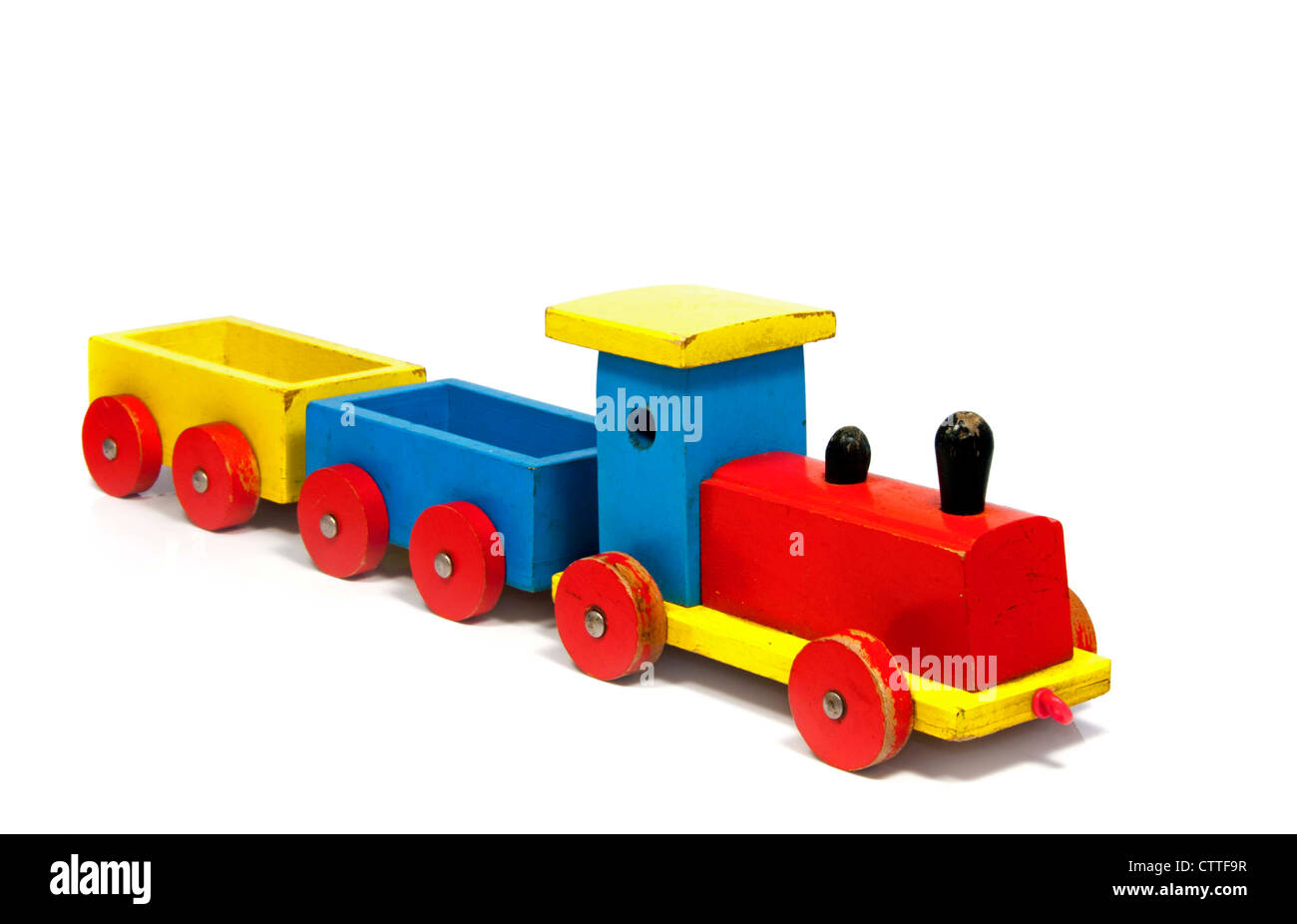 train in red and yellow isolated on white Stock Photo - Alamy