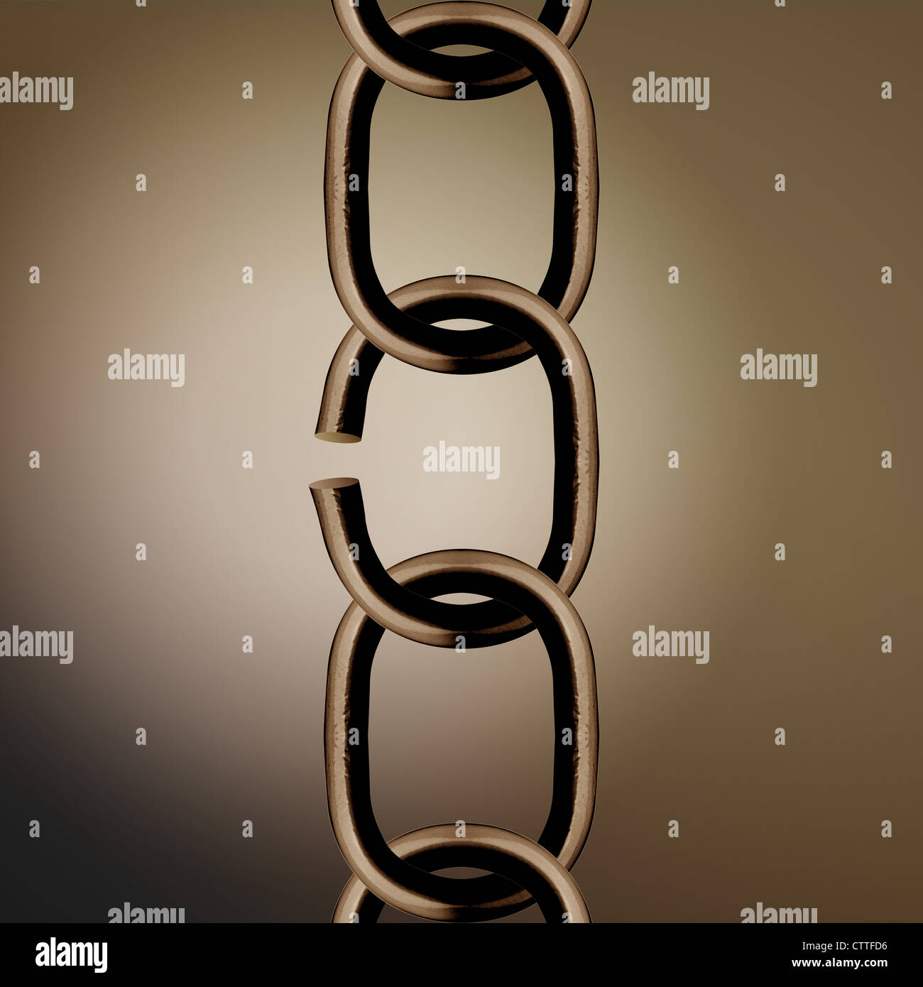 Broken metal chain parts background Stock Photo - Alamy