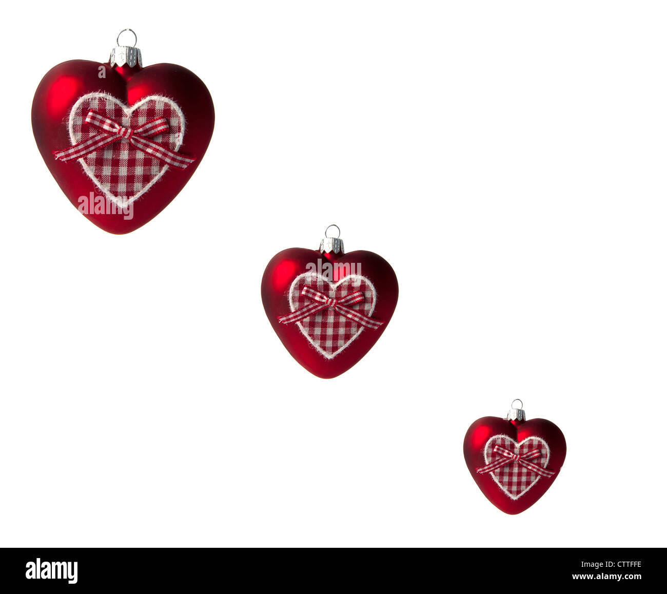 red christmas heart shape isolated on white Stock Photo - Alamy