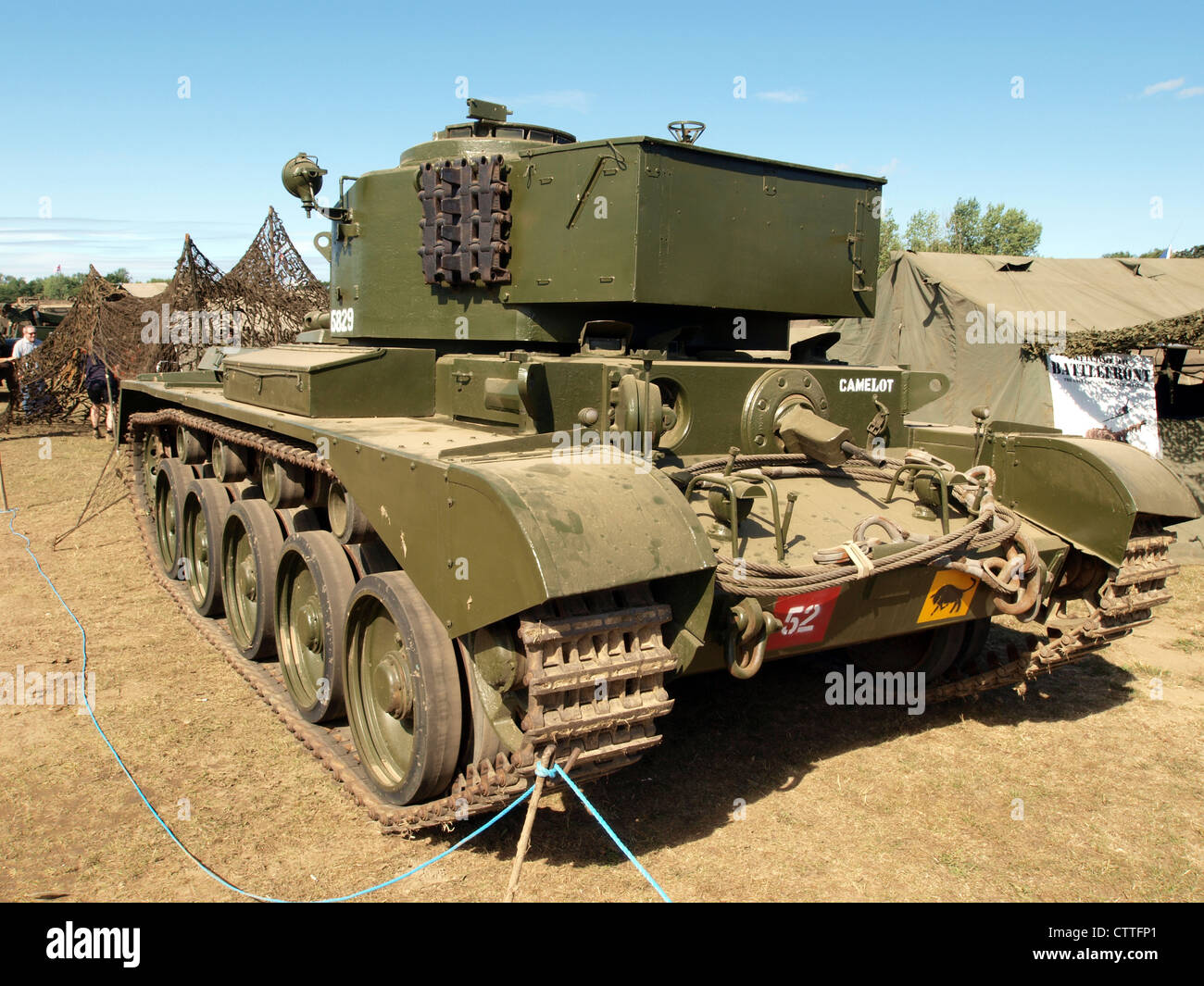 The Comet tank, marked with the insignia of the 11th Armoured Division ...