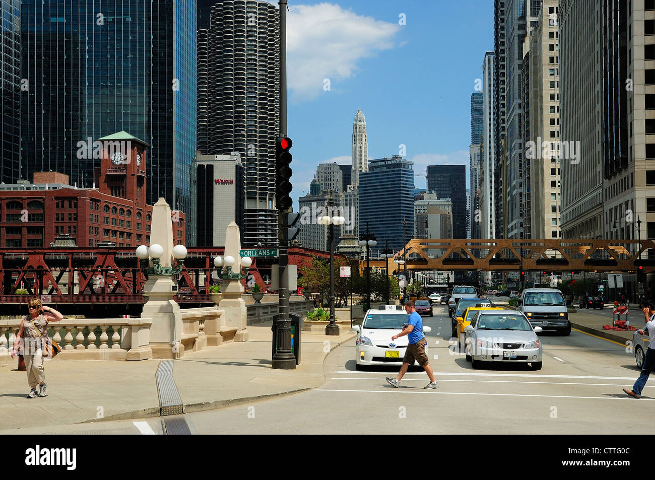 Wacker Drive in downtown Chicago, Illinois, USA Stock Photo - Alamy