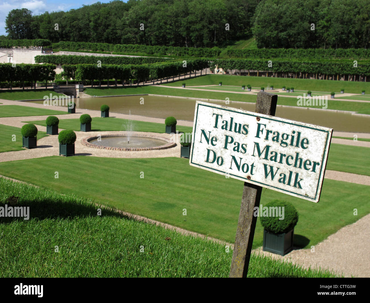 Chateau de Villandry,water garden of Villandry,Indre-et-Loire,Touraine ...