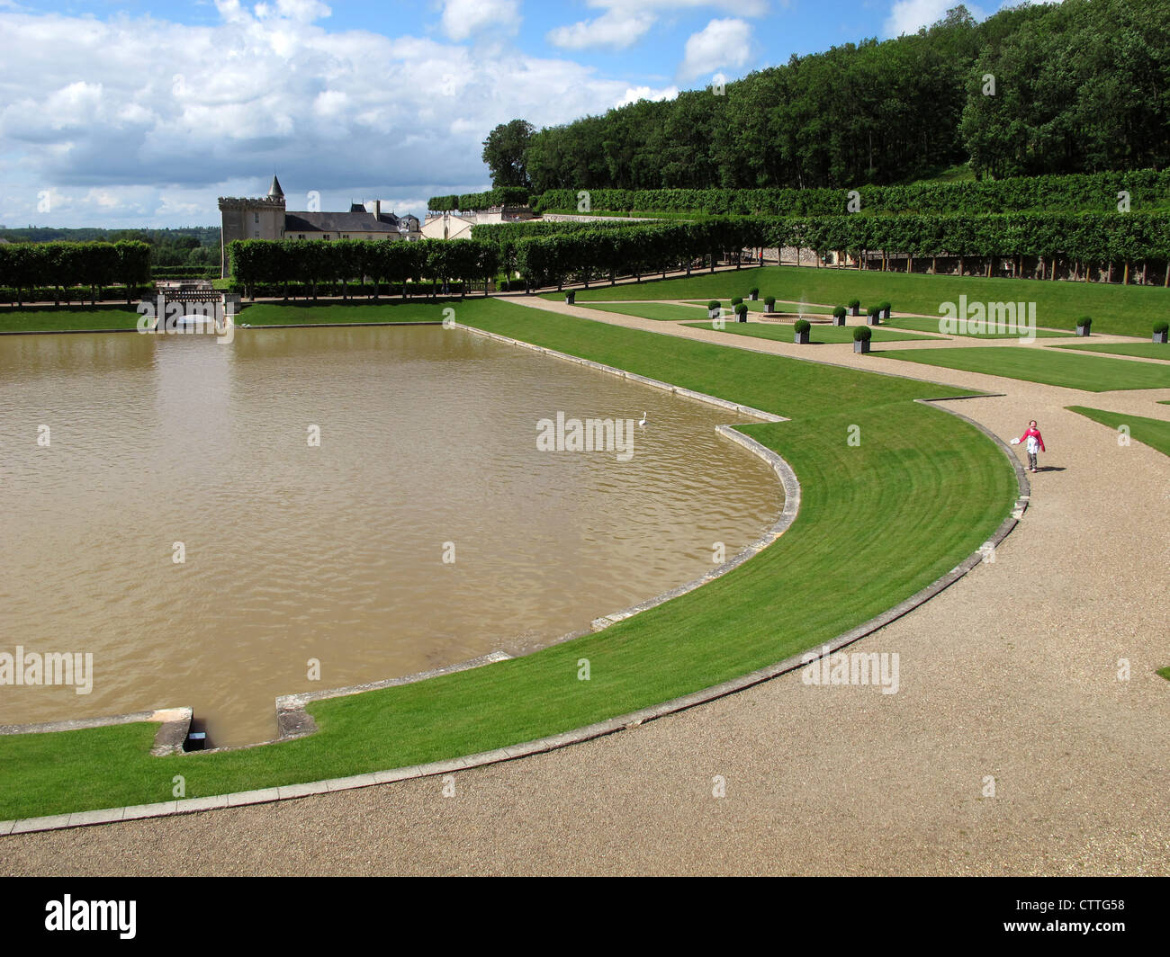 Chateau de Villandry,water garden of Villandry,Indre-et-Loire,Touraine ...