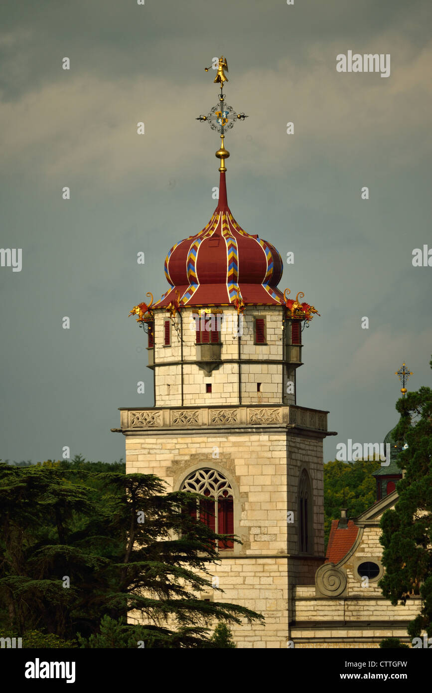 Monastery Rheinau, Switzerland, located at an island in the river Rhine ...