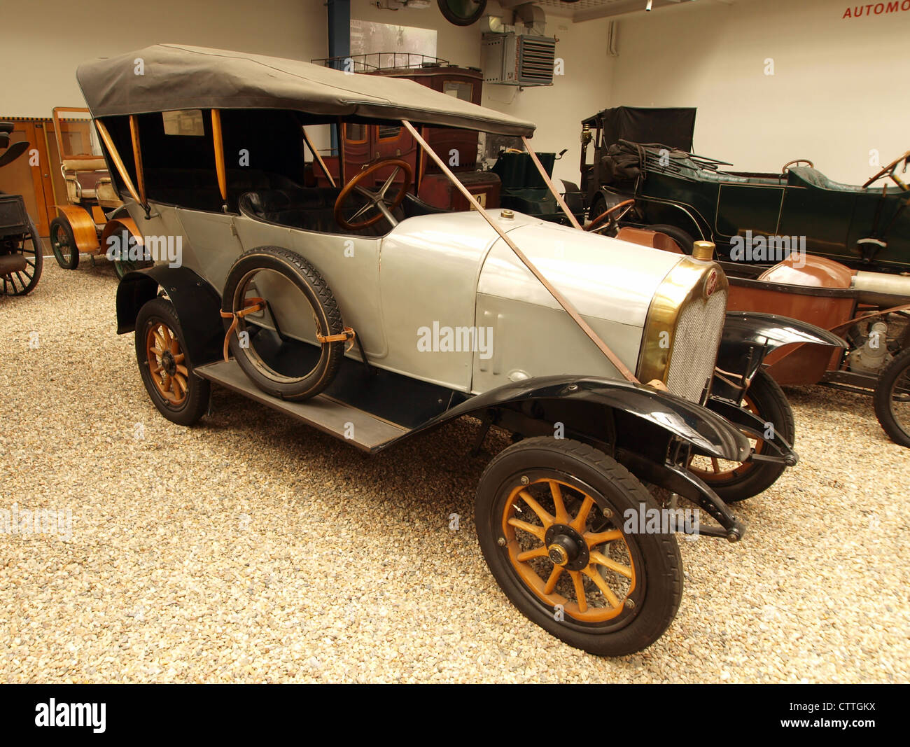 The 1913 Praga Alfa 5-15 HP is a historical automobile exhibited at the ...