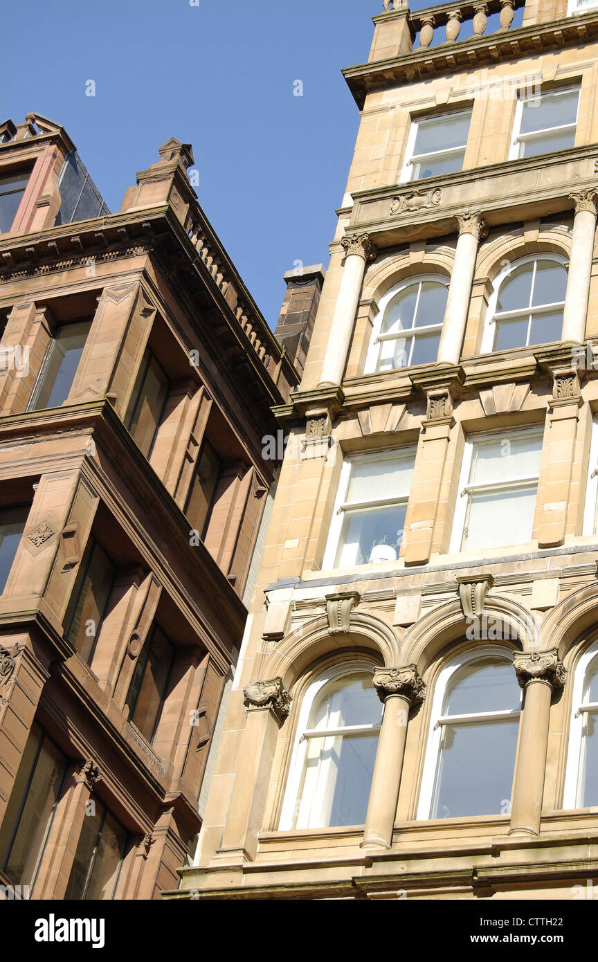 Traditional city centre sandstone buildings in Glasgow, Scotland Stock ...
