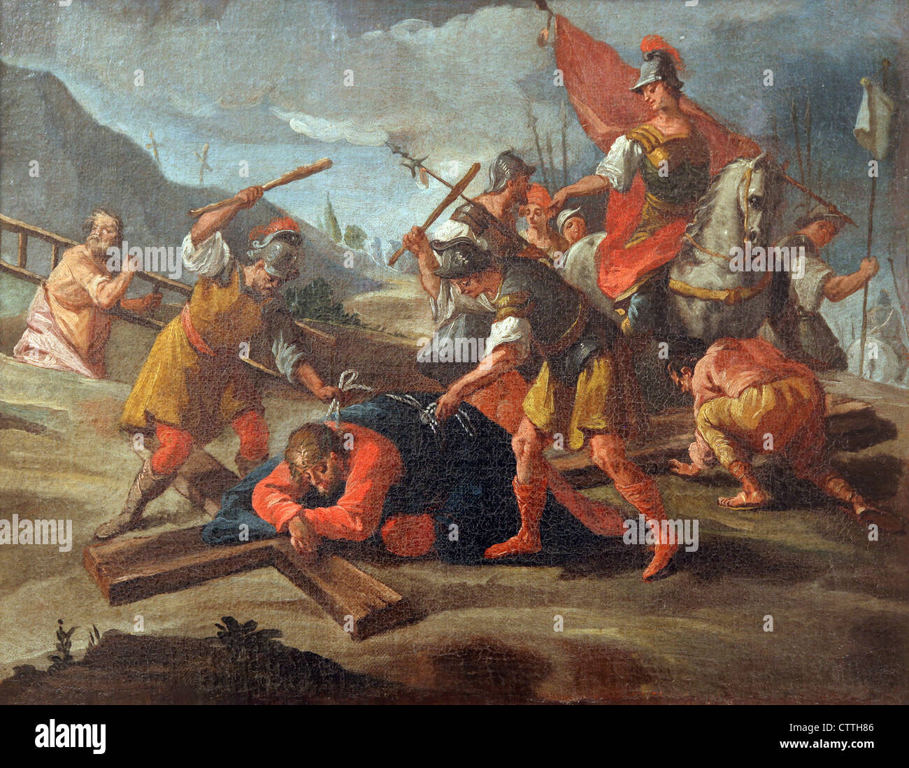 9th Stations of the Cross, Jesus falls the third time Stock Photo - Alamy