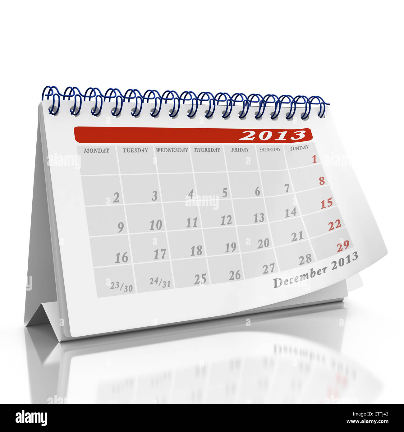 Month of December 2013 desktop Organizer on a white background with a ...
