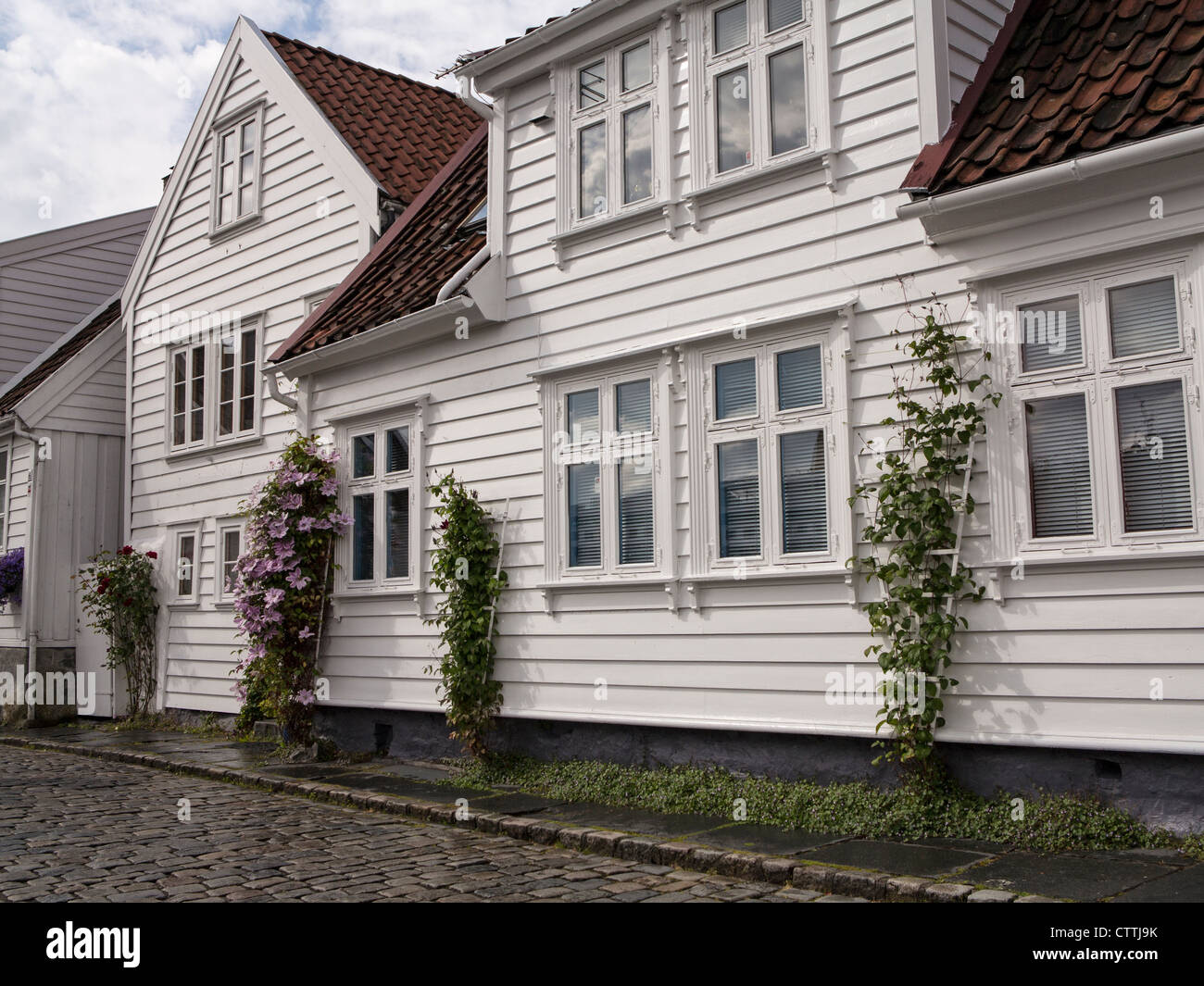Gamle Stavanger 18c. wooden houses Norway Stock Photo - Alamy