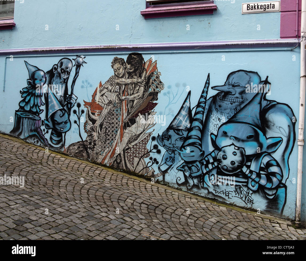 Stavanger Norway Street art Bakkegata Stock Photo - Alamy
