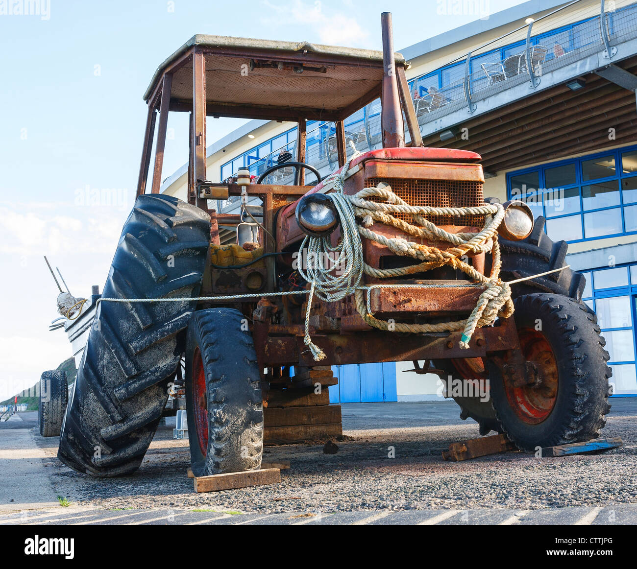 One of the old tractors employed to drag the "Cromer Crab Boats" up the ...