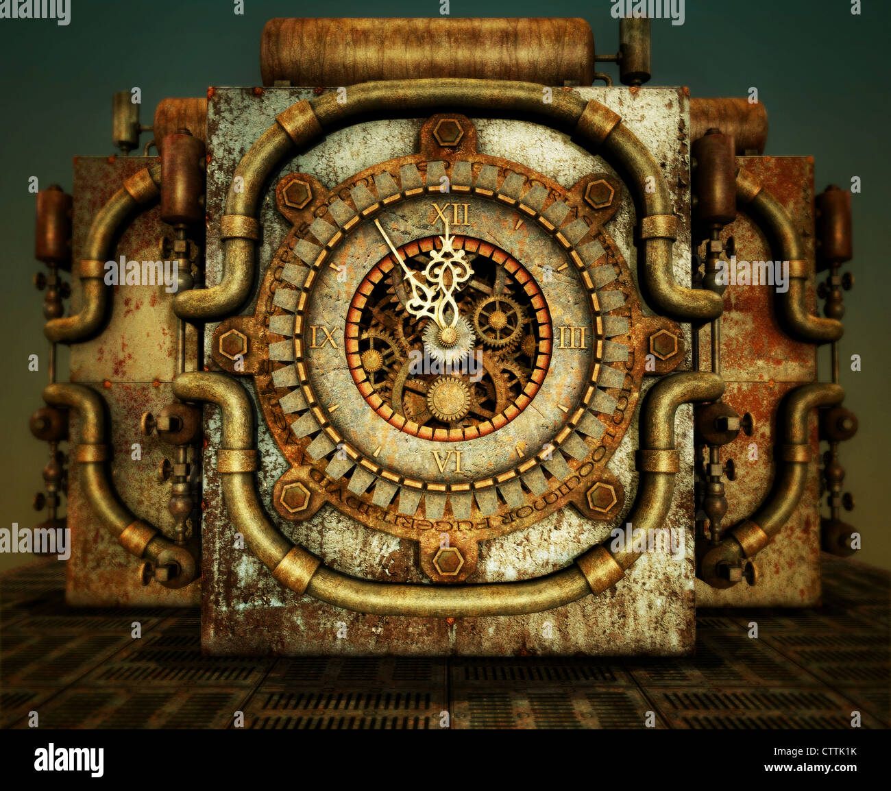 a clock in Steampunk style Stock Photo - Alamy