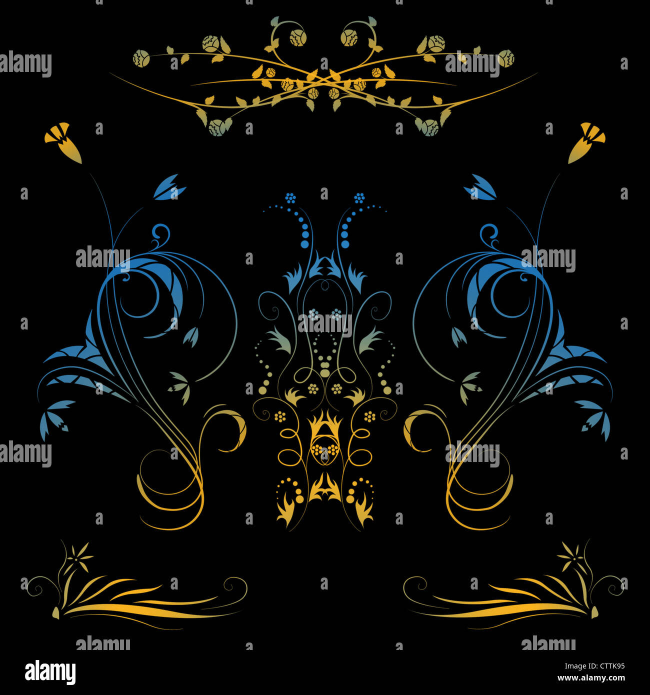 Beautiful illustrated flower background design with gradient Stock ...
