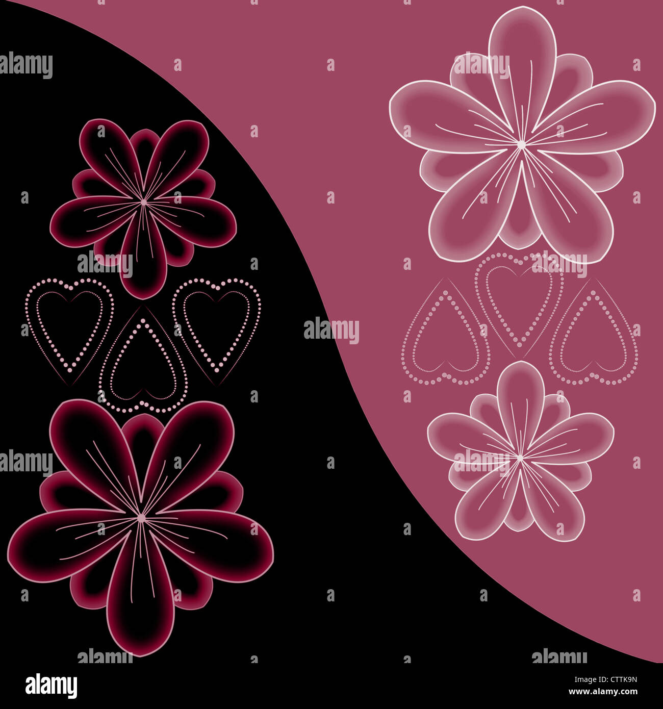 Beautiful illustrated flower background design Stock Photo - Alamy