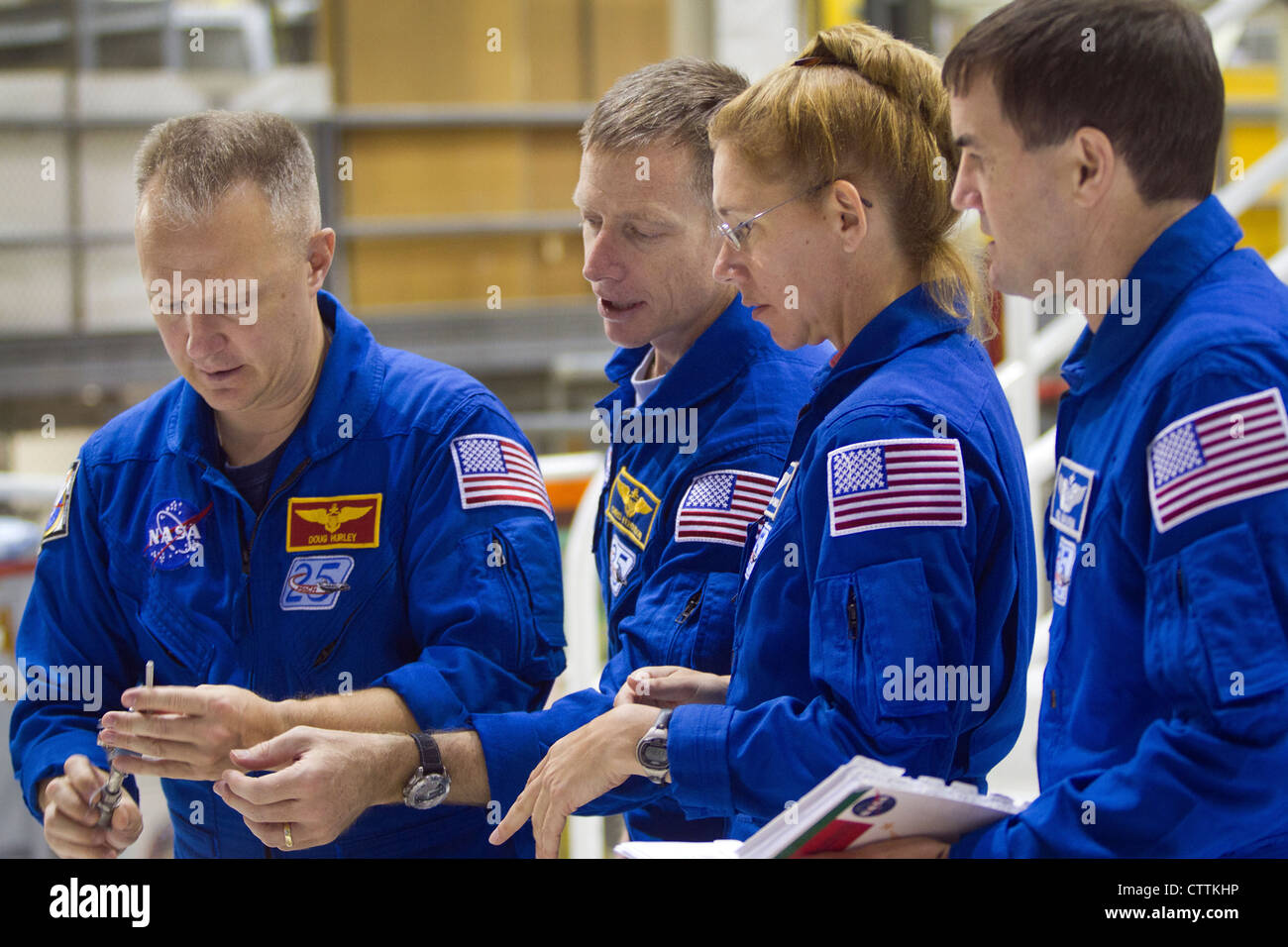 NASA astronauts, from left, Doug Hurley, Chris Ferguson, Sandy Magnus ...