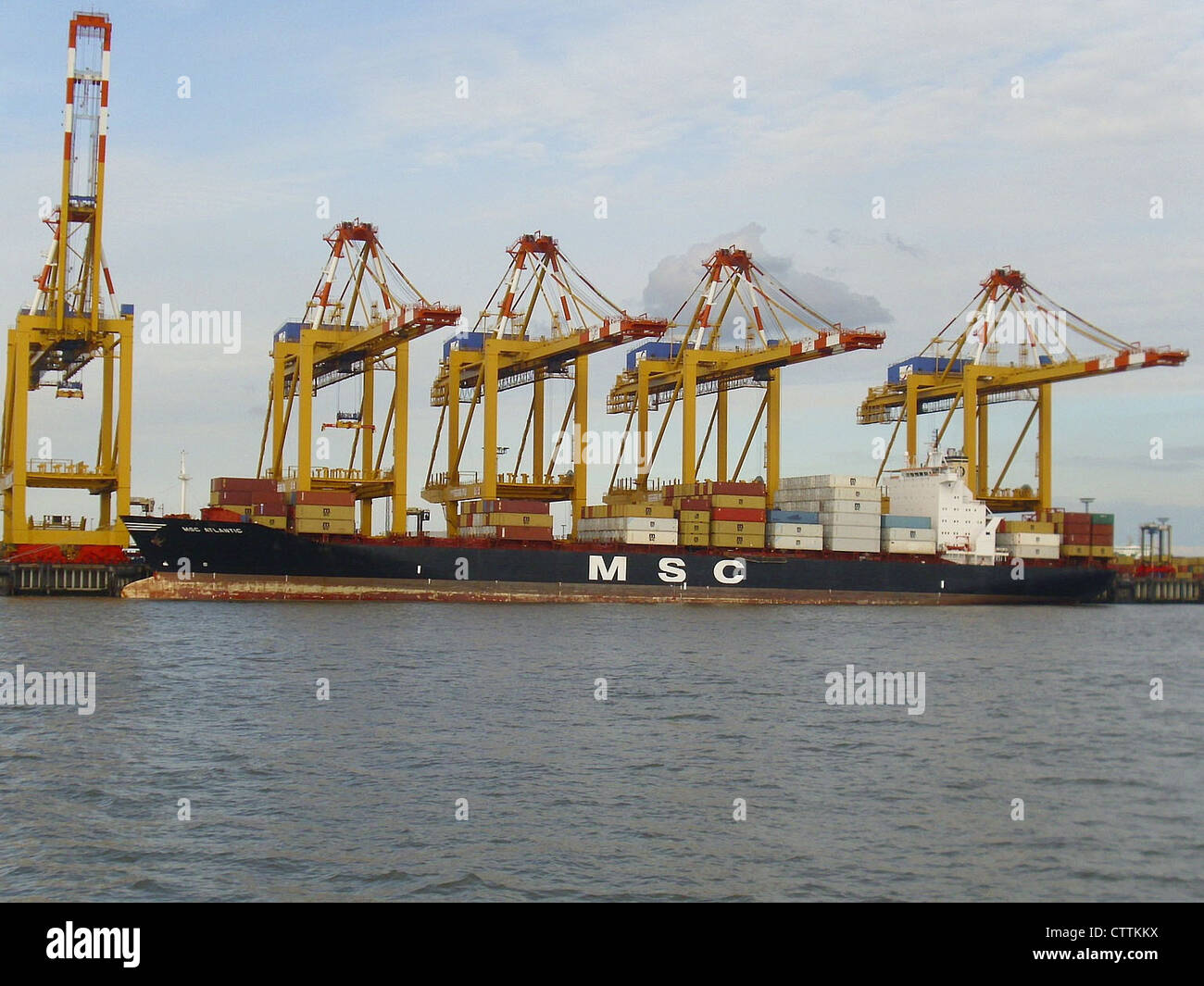 The container ship MSC Atlantic is seen at the container terminal in ...