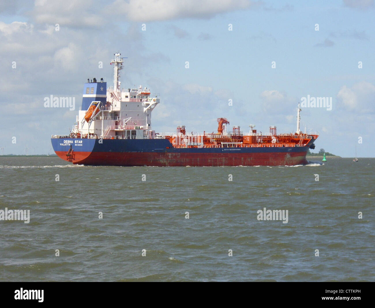 The Desna Star is an oil and chemical tanker seen outbound on the Weser ...