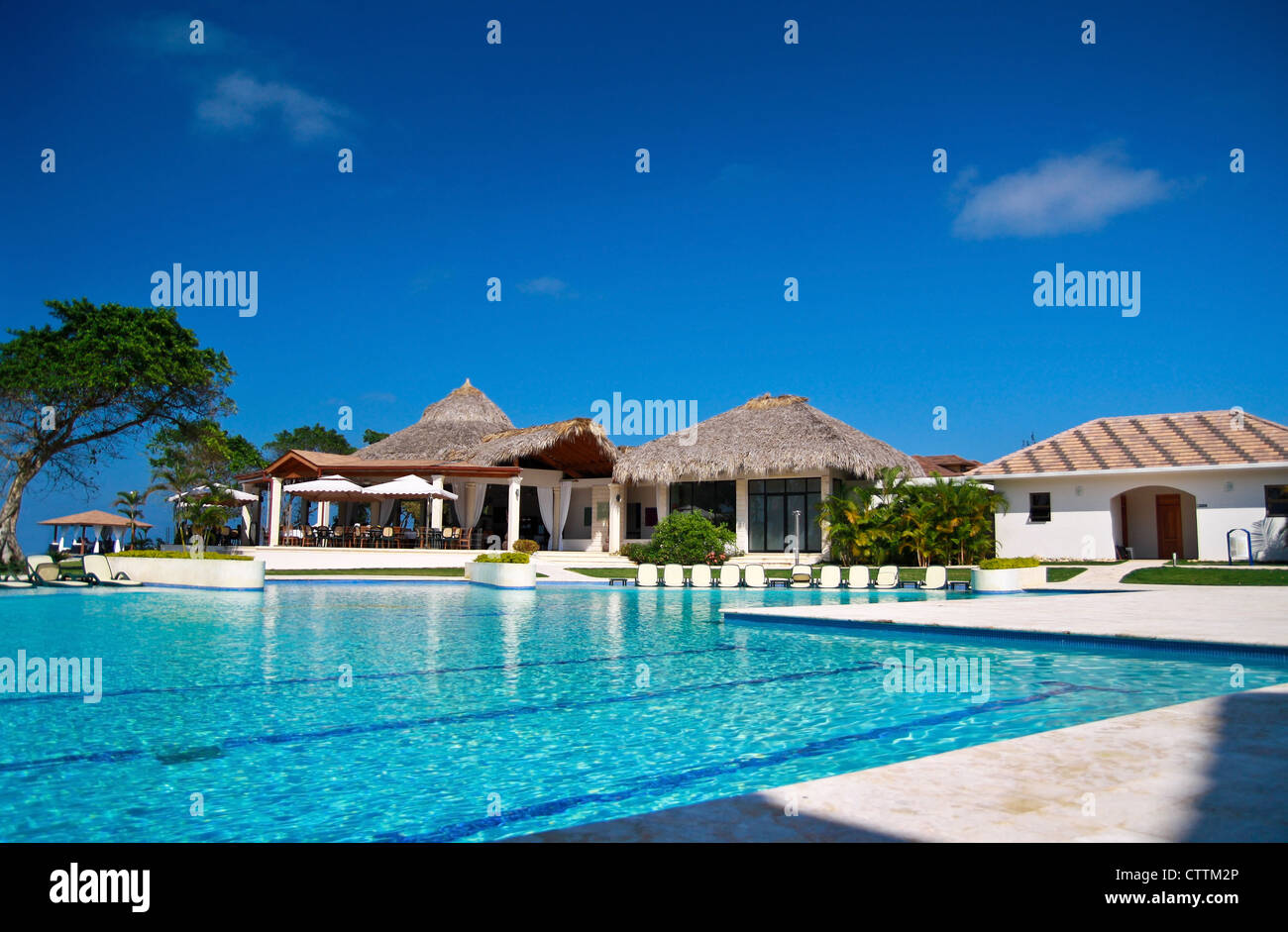 Swimming pool in caribbean resort, Dominican Republic Stock Photo - Alamy