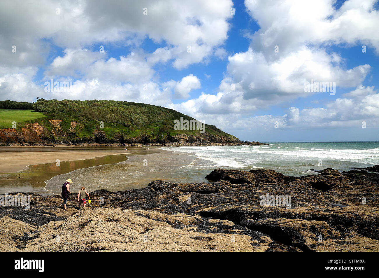 Porthluney beach and coastline Cornwall UK Stock Photo - Alamy