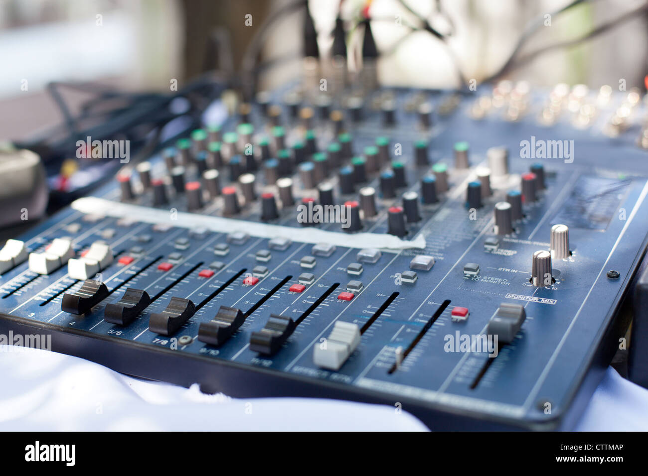 Professional sound mixer control desk, closeup Stock Photo - Alamy