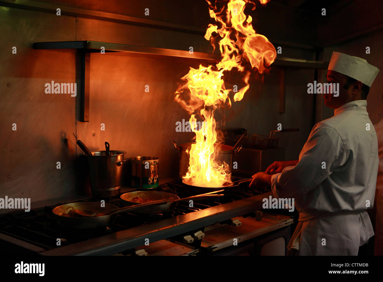 Chef Cooking With Fire