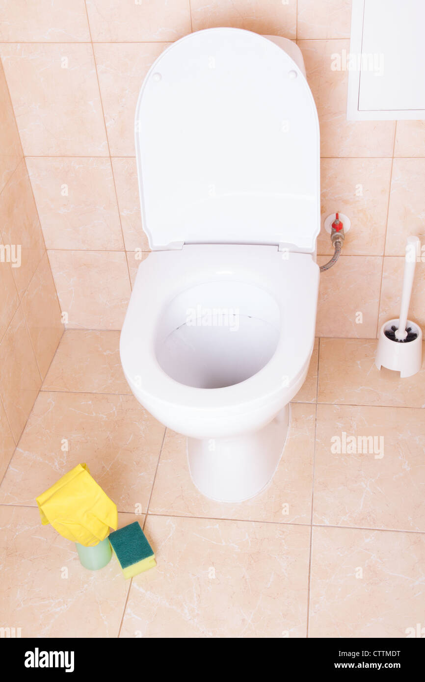 Sanitary tools for clean toilet Stock Photo - Alamy