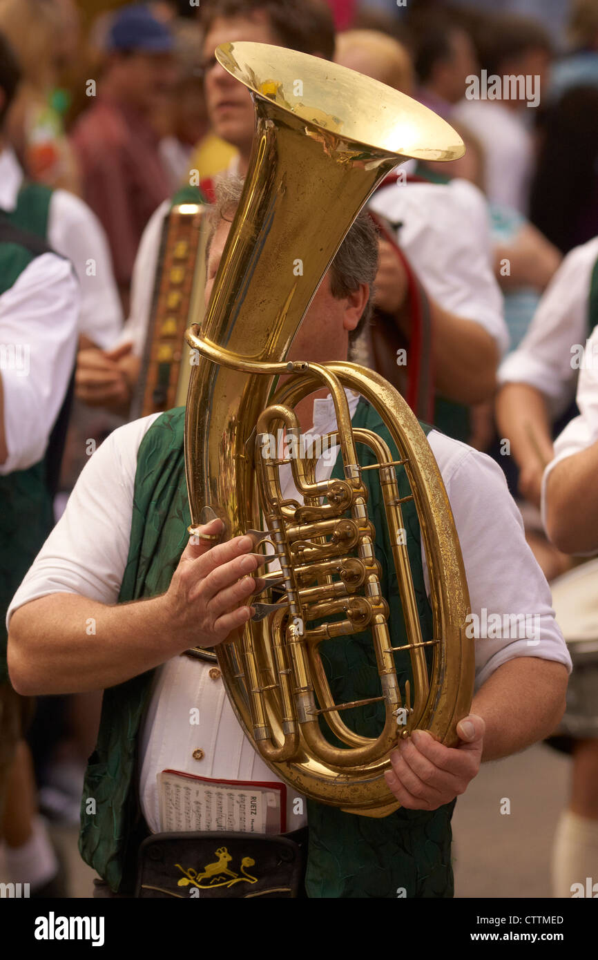 Bavarian musician with tuba hi-res stock photography and images - Alamy