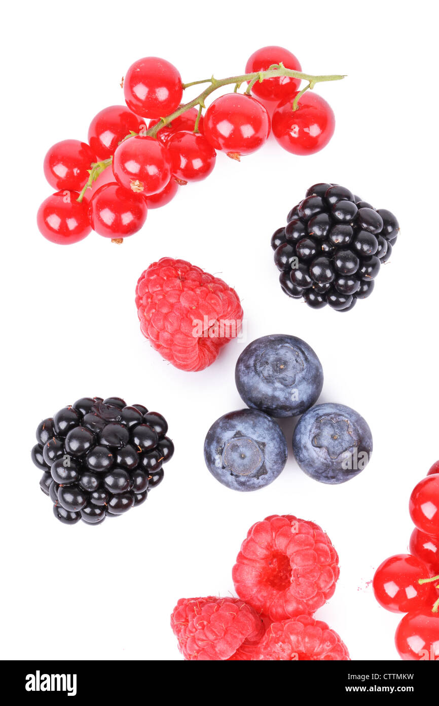 Different berries isolated on white Stock Photo - Alamy