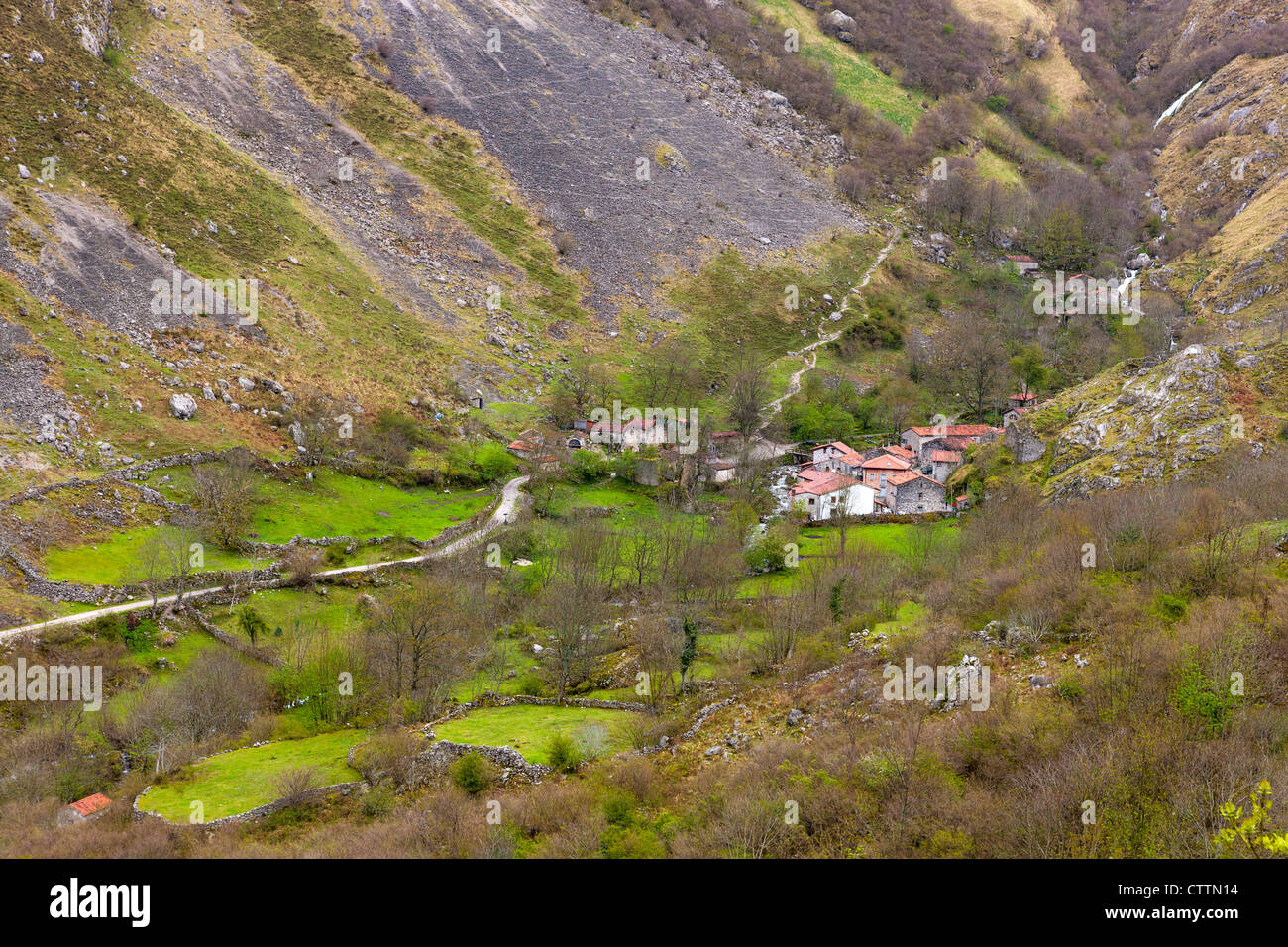 Bulnes, Cabrales, Picos de Europa National Park, Asturias, Spain Stock ...