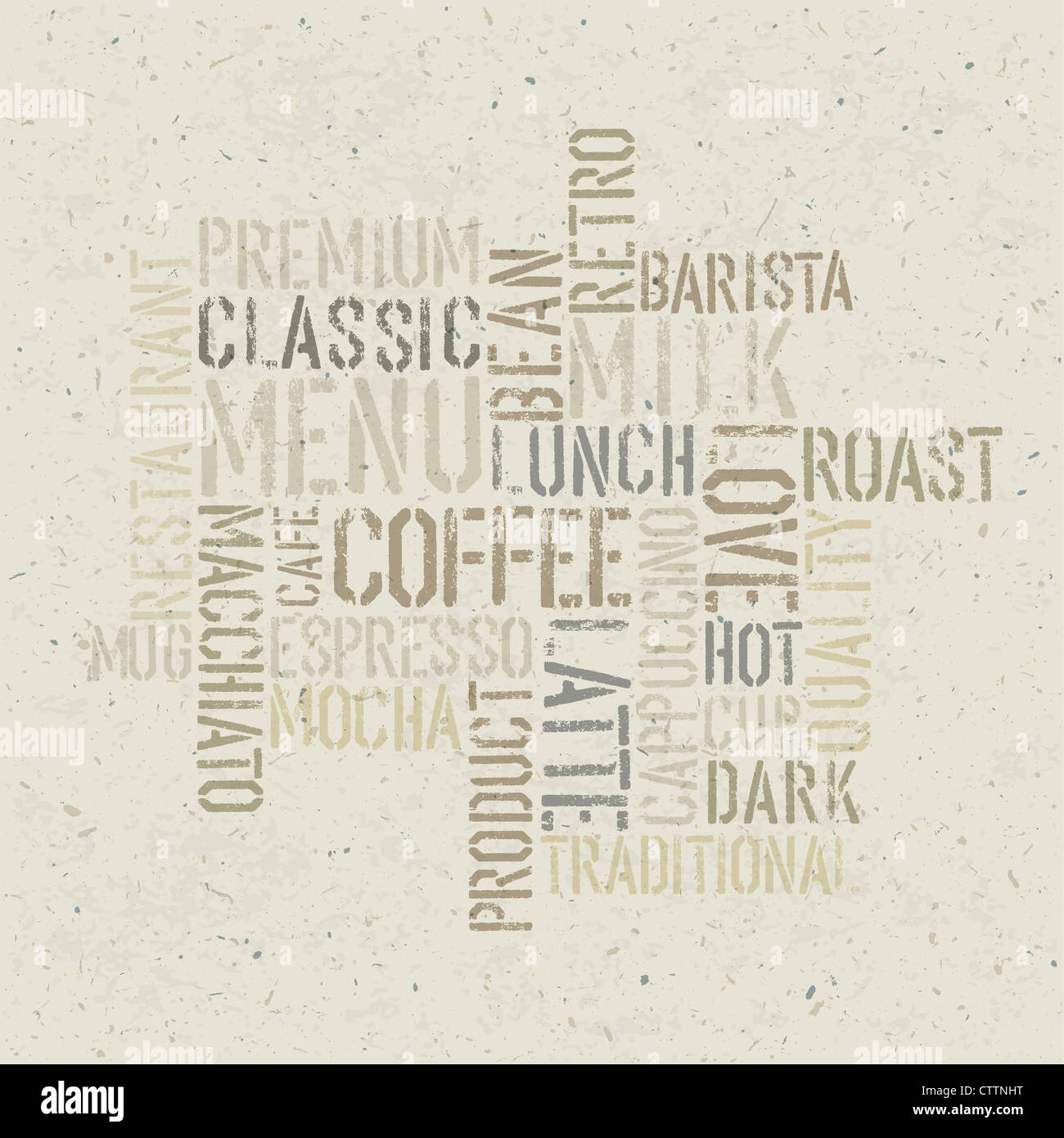 Coffee themed poster design template Stock Photo - Alamy
