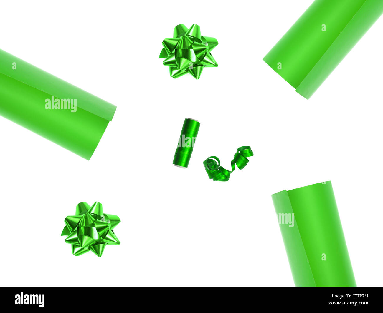 Christmas gift wrapping isolated against a white background Stock Photo ...