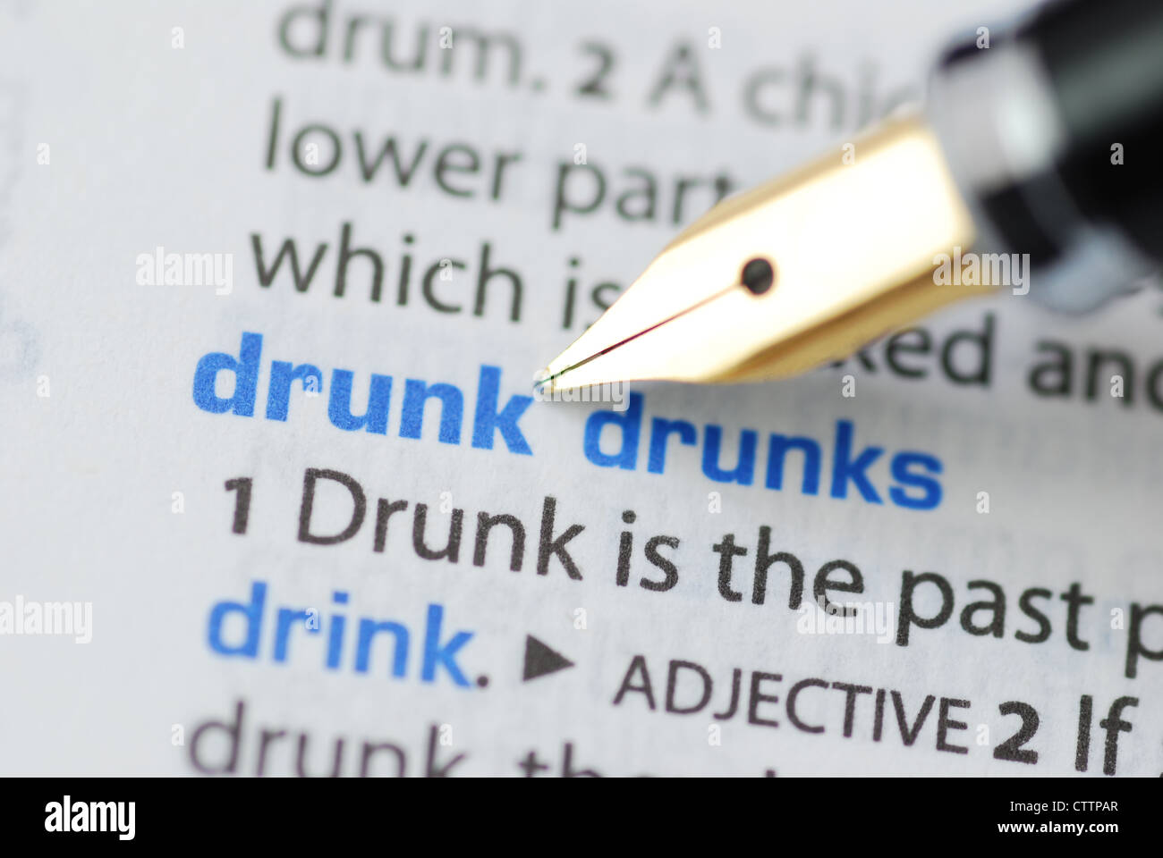 Drunk - Dictionary Series Stock Photo - Alamy