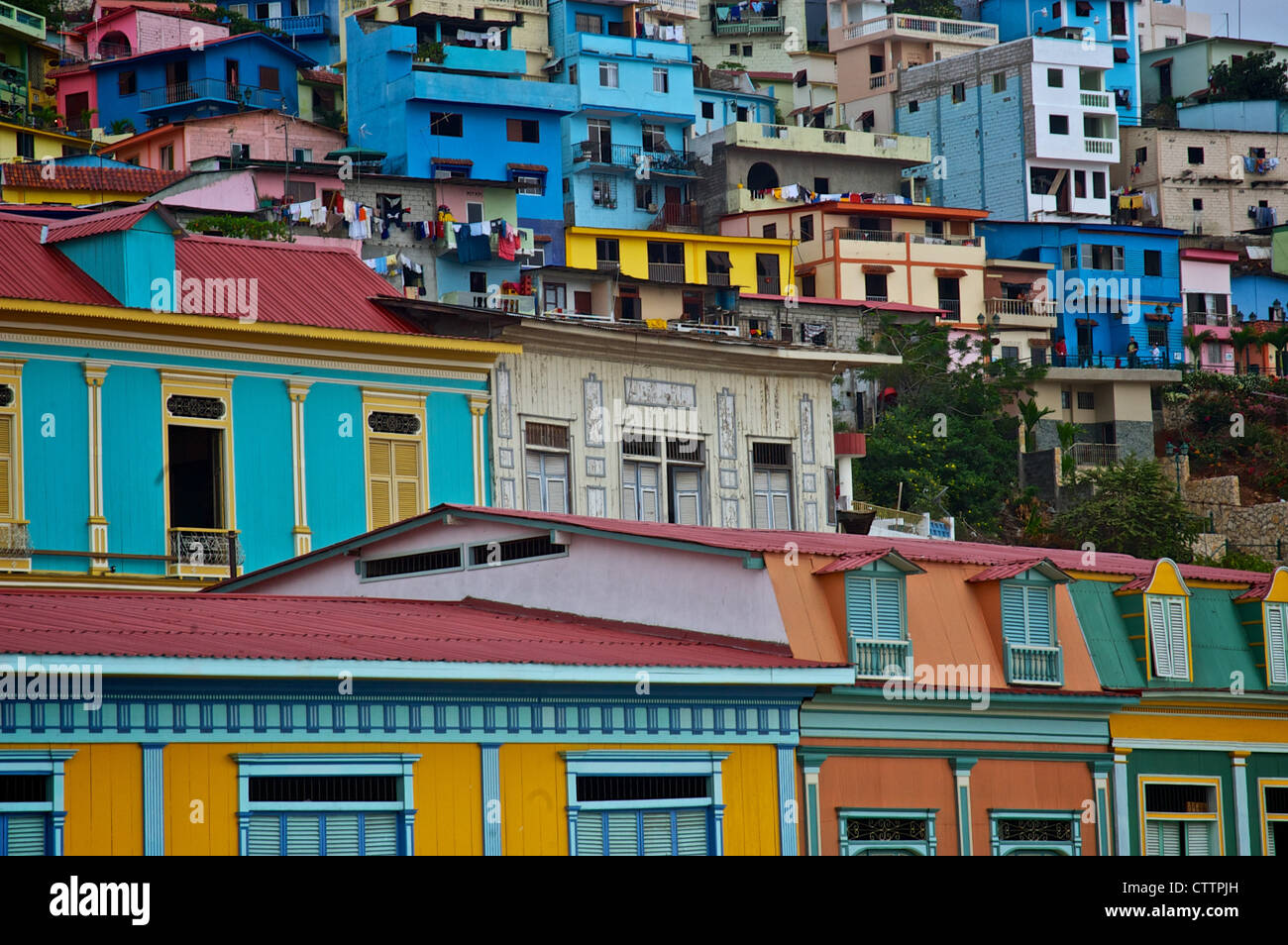 Colorful and bright town in Ecuador Stock Photo - Alamy
