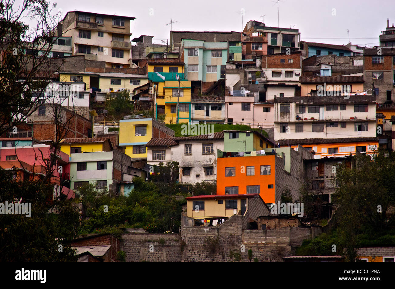 View on the colorful houses in Quito, Ecuador Stock Photo - Alamy
