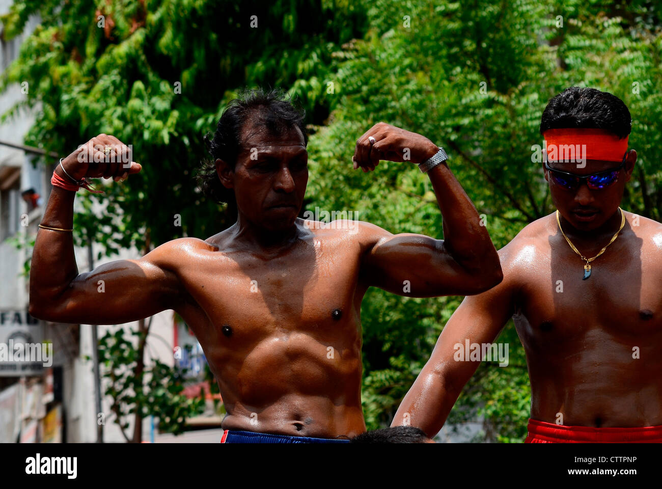 wrestlers on muscle show Stock Photo - Alamy