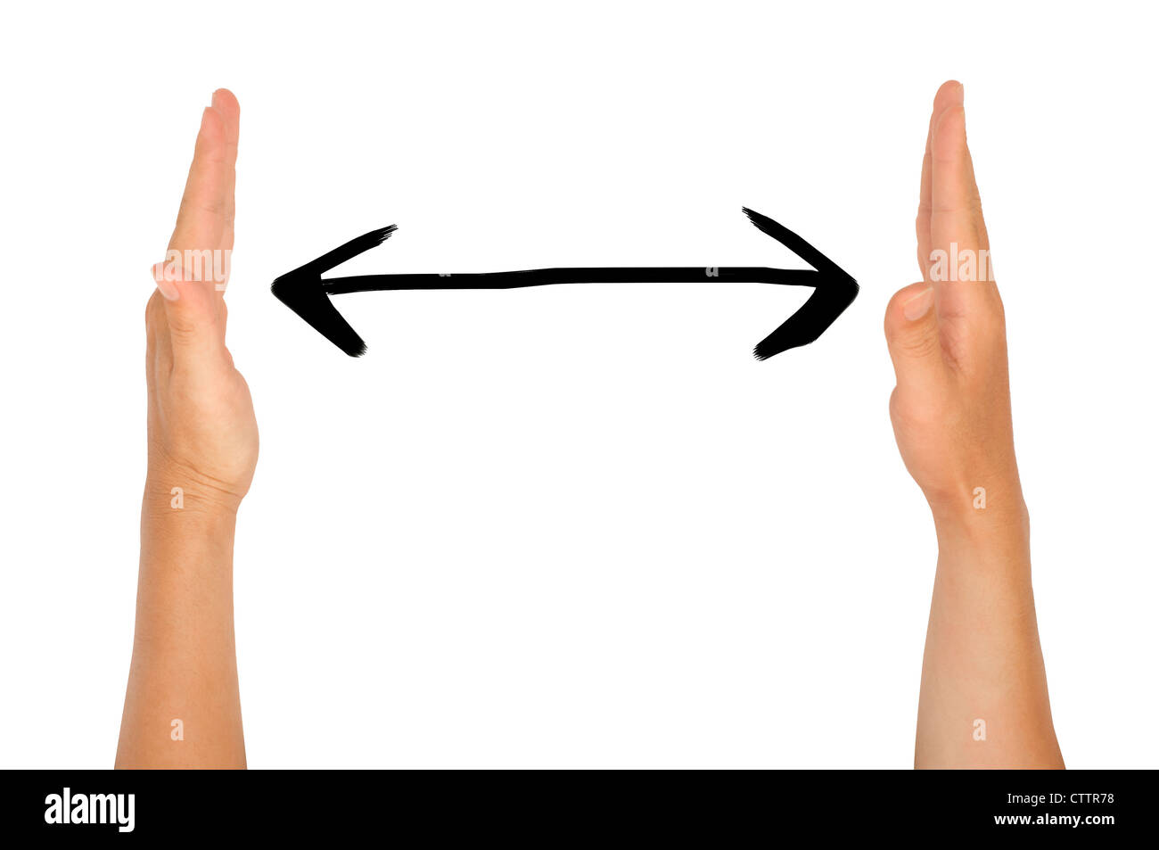 a pair of isolated hands as gestures of measuring or sizing Stock Photo ...