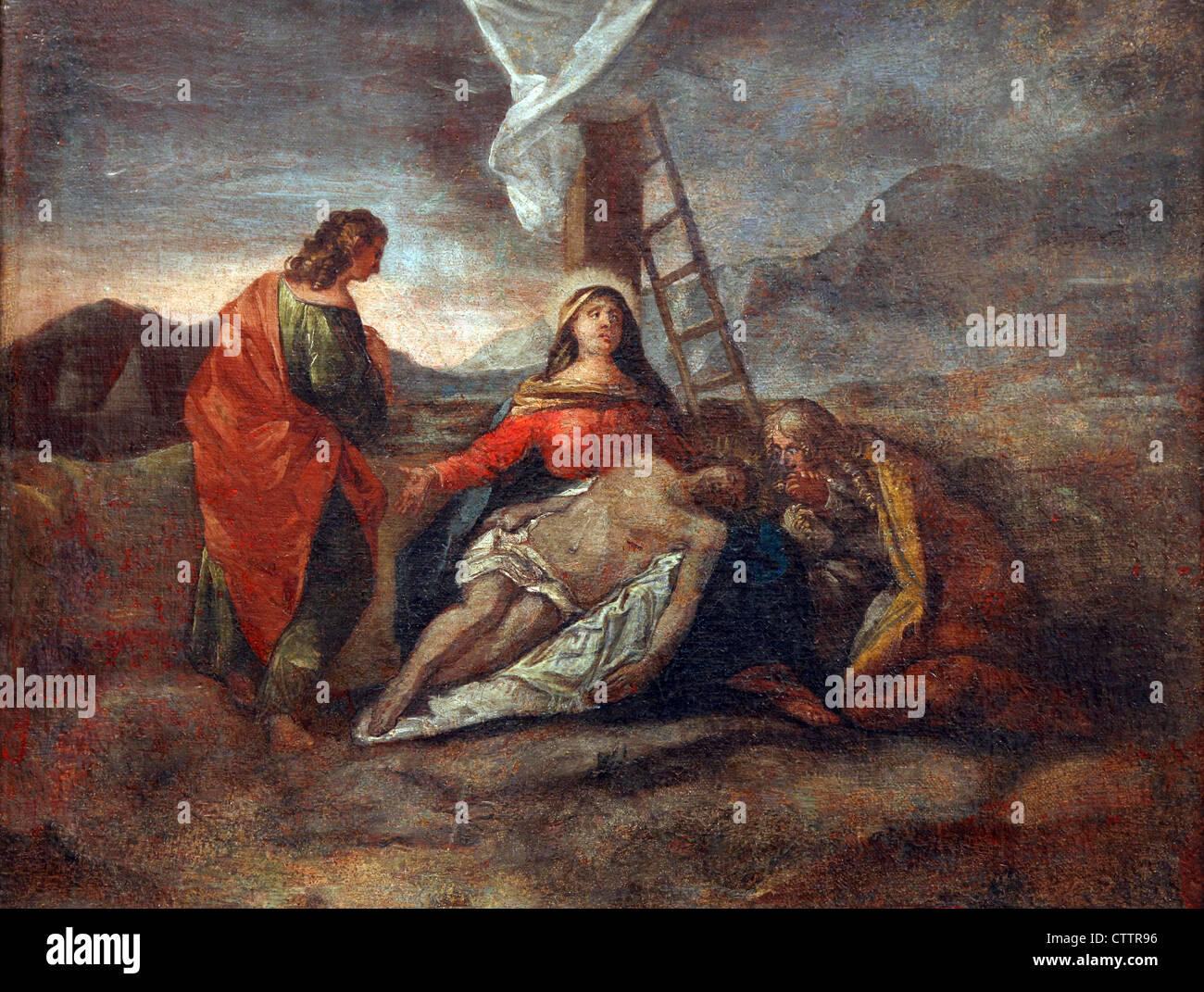 13th Stations of the Cross, Jesus' body is removed from the cross Stock ...