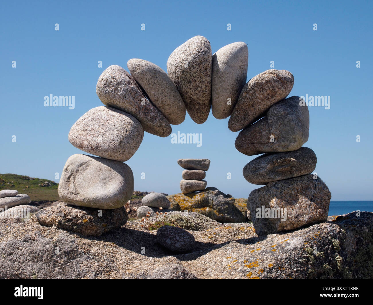 stone arch at Great Popplestone, Bryher, Scilly Isles Stock Photo - Alamy
