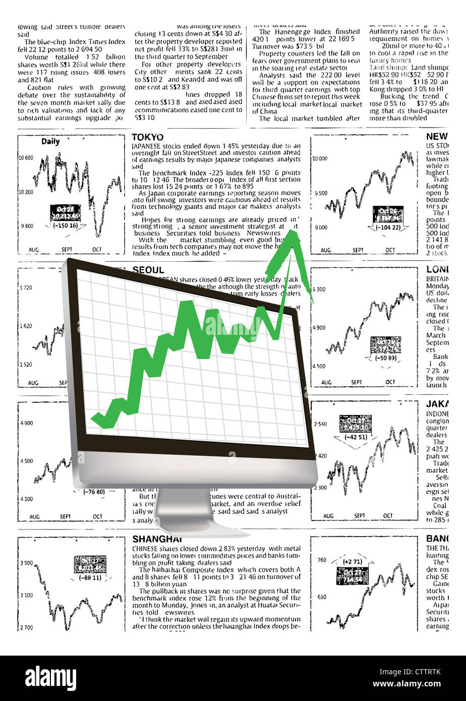 financial growth, with fake financial news background Stock Photo - Alamy